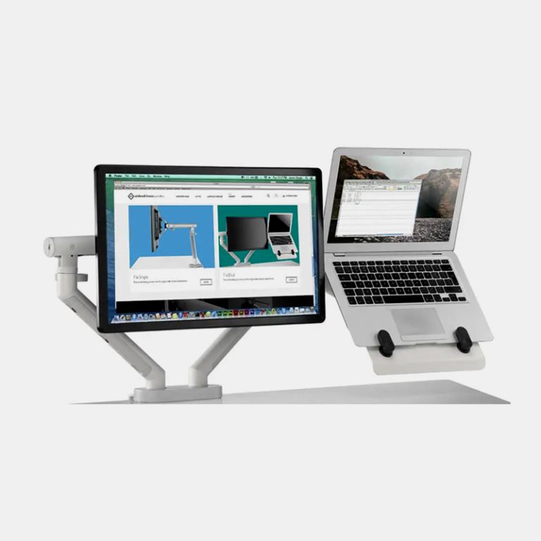 FLO - Double Monitor Arm with Laptop Holder - Desks International